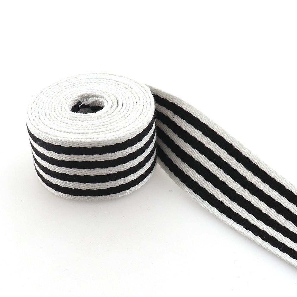 38Mm Wit Zwart Gestreepte Singels Polyester Katoen... – Vicedeal