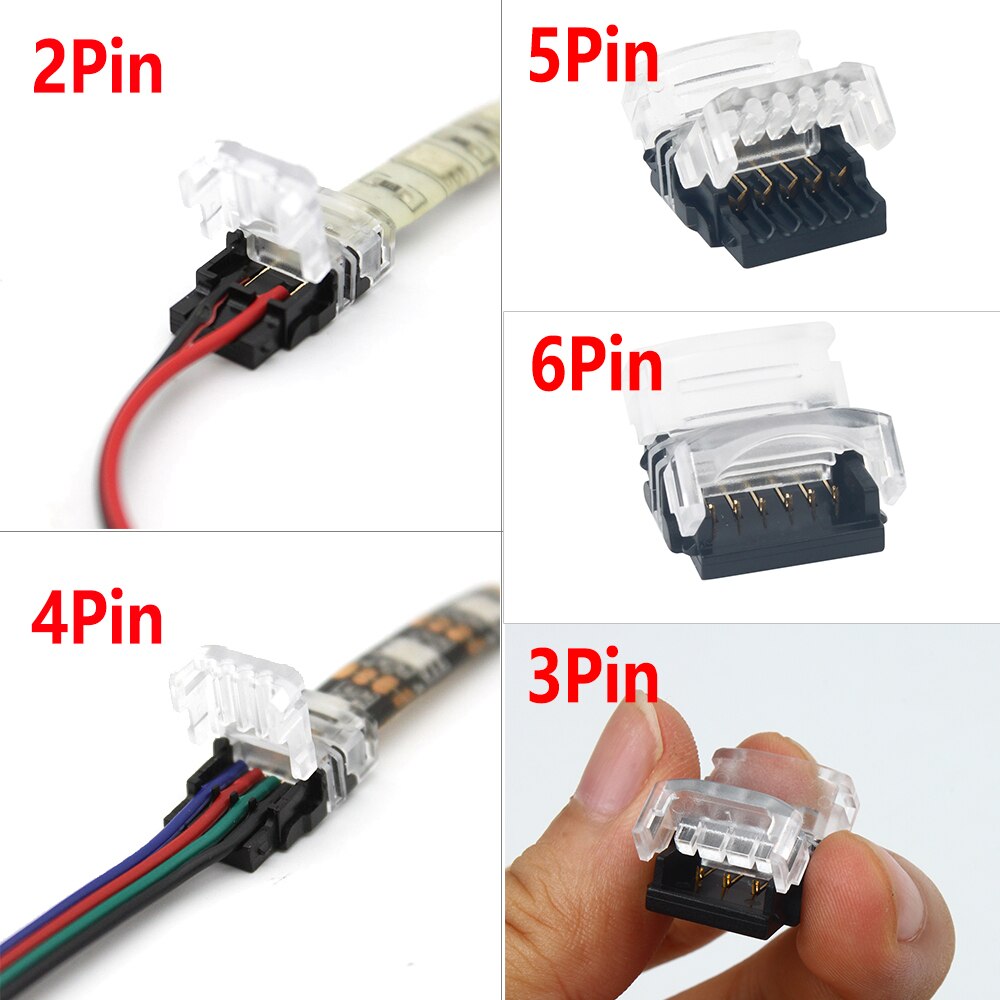 2Pin 3Pin 4Pin 5Pin 6Pin 8MM 10MM 12MM Wire to Str... – Vicedeal