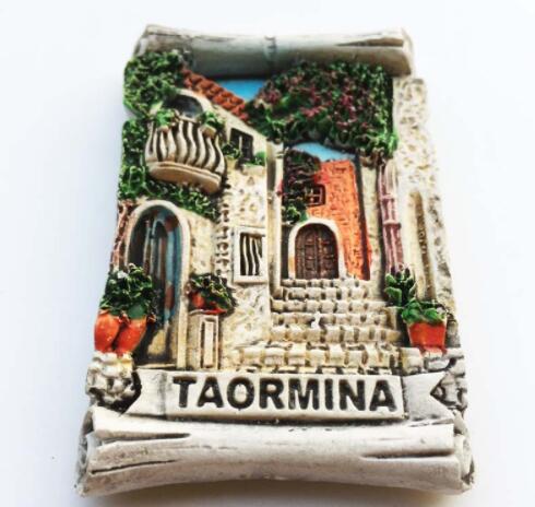 Italy Sicily Taormina Street View Fridge Magnet To... – Grandado