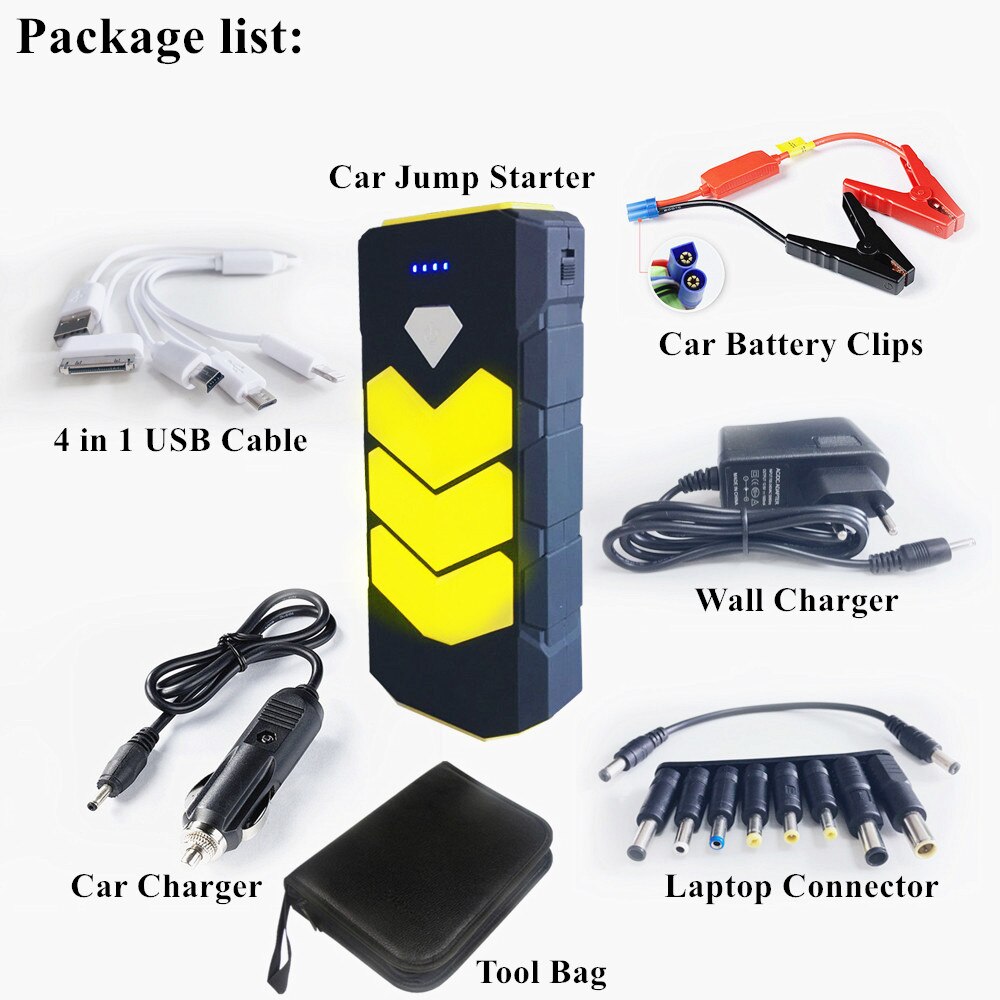 20000Mah Auto Jump Starter Power Bank 12V Diesel B... – Grandado