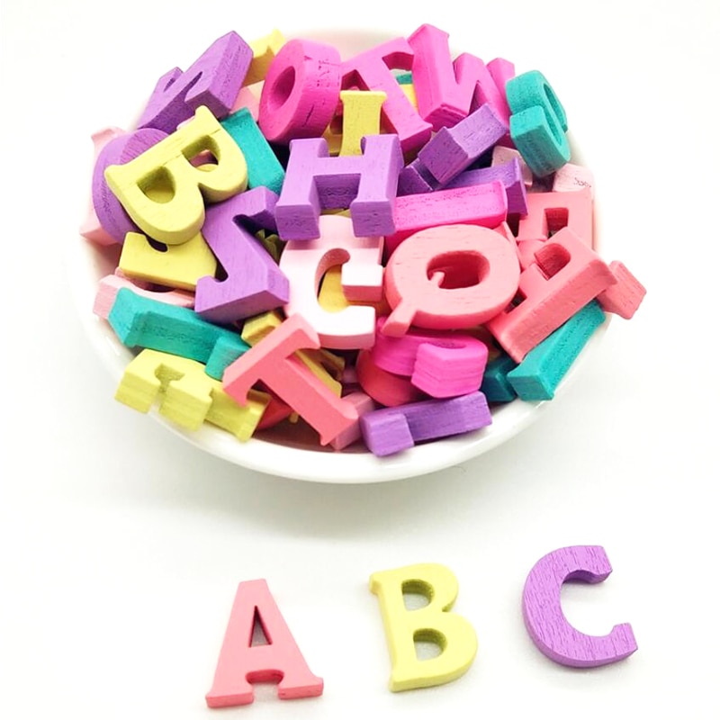100Pcs Colorful 15mm Wooden Letters Wooden Alphabe... – Grandado