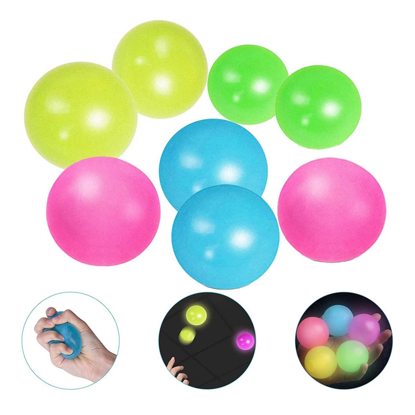 10/8/4Pcs Stick Wall Balls Sticky Fluorescent Ceil... – Vicedeal