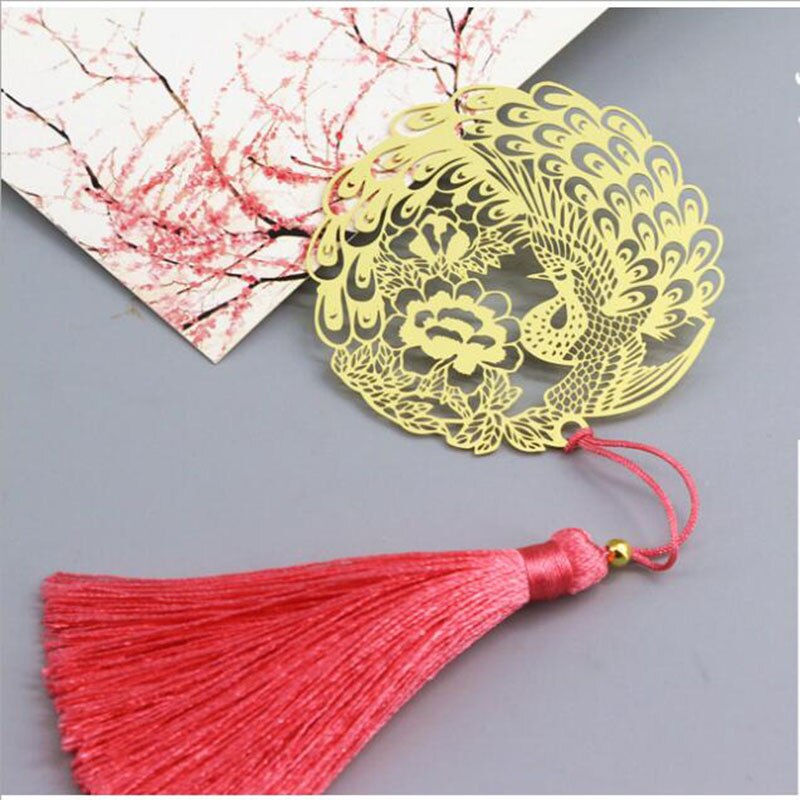 Vintage Style chinois or métal creux paon gland si... – Grandado