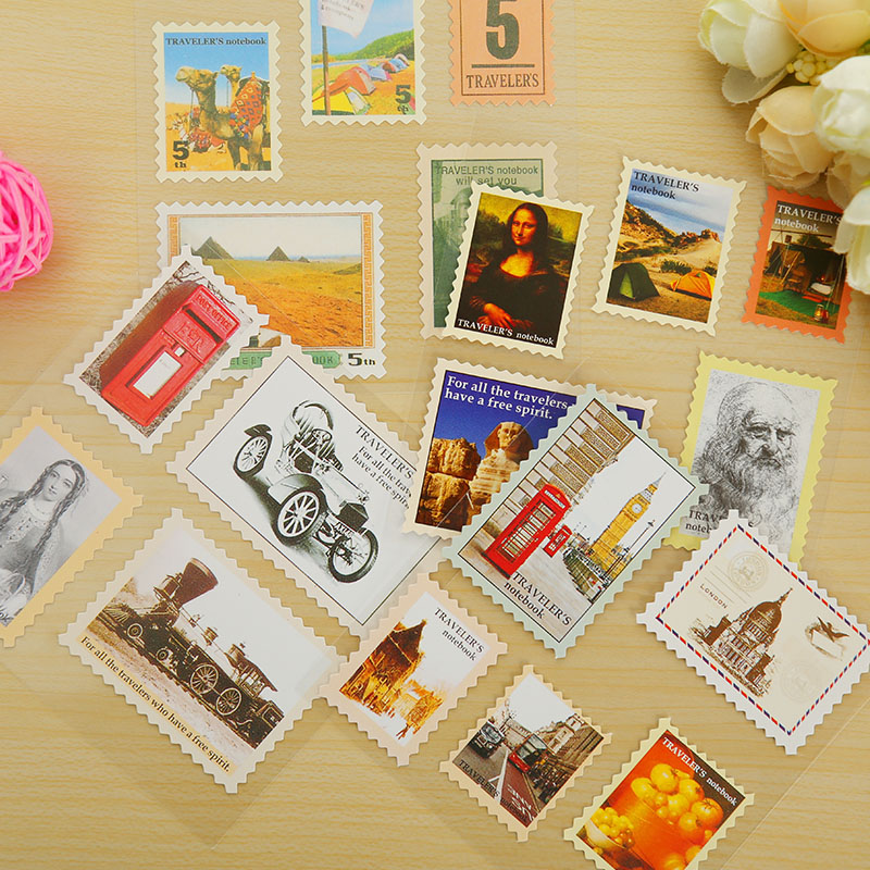 4 sheets/lot vintage travel postage stamp paper st... – Vicedeal
