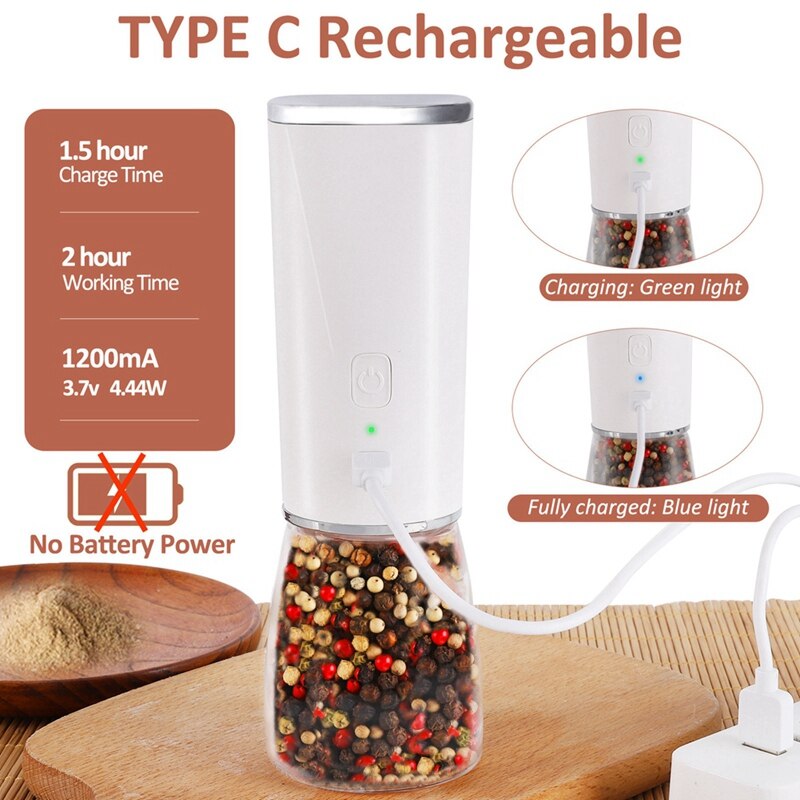 ! Electric Pepper Grinder, USB Rechargeable Gravit... – Grandado