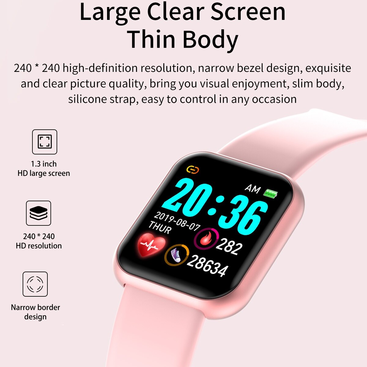 Y68 Clever Uhr Männer Smartwatch Herz Bewertung Bl... – Grandado