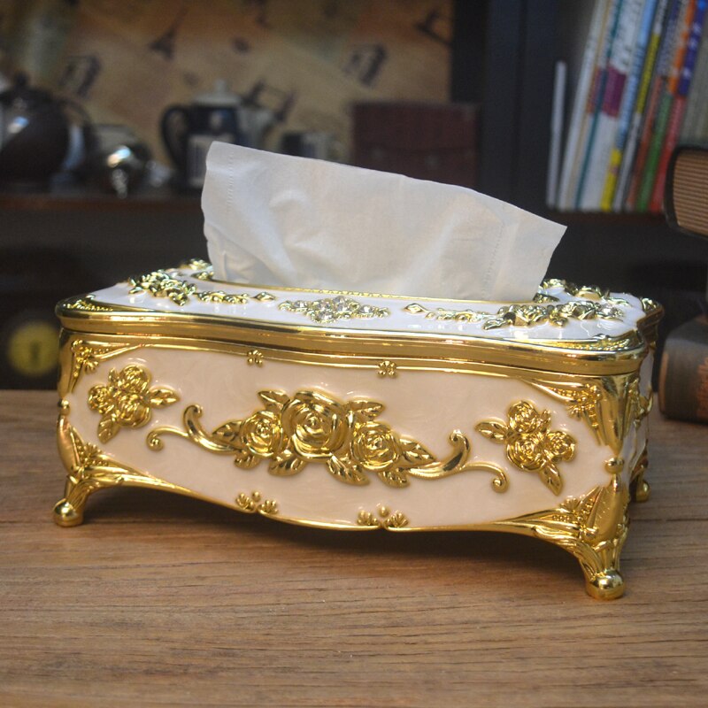 European gold/sliver white acrylic tissue box disp... – Grandado