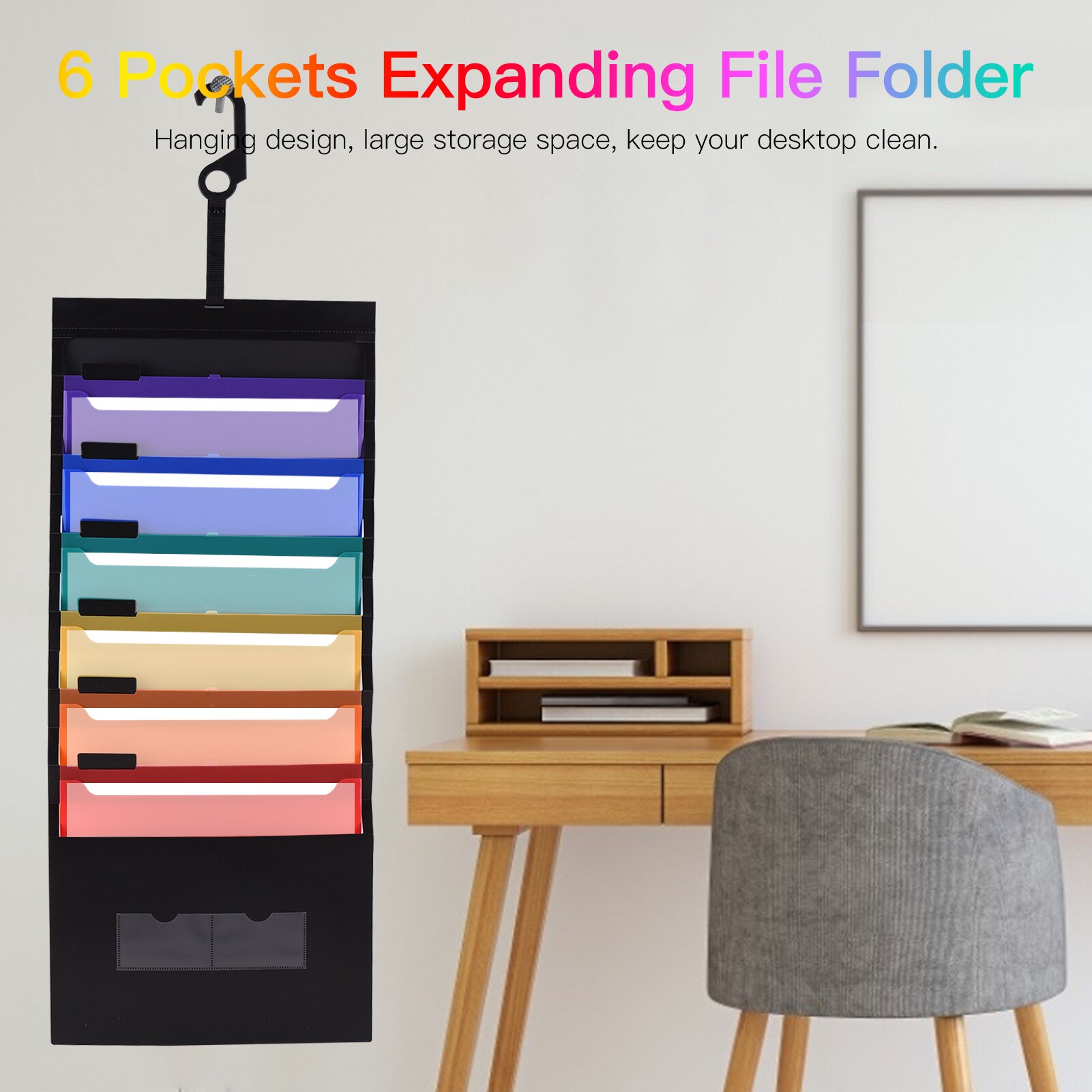 6 Pockets Hanging File Folder Accordian File Organ... – Grandado