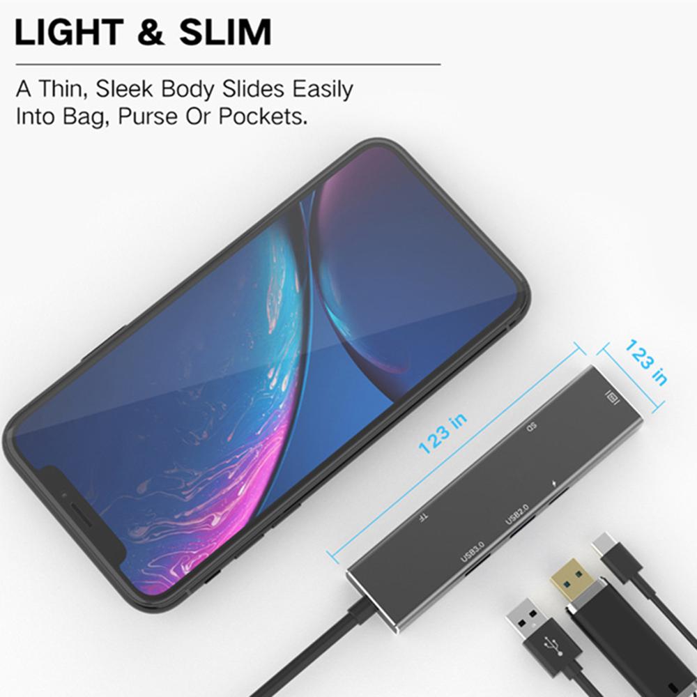 HUB Adapter 6 in 1 USB 3.0 High Speed Ports Type-C... – Grandado