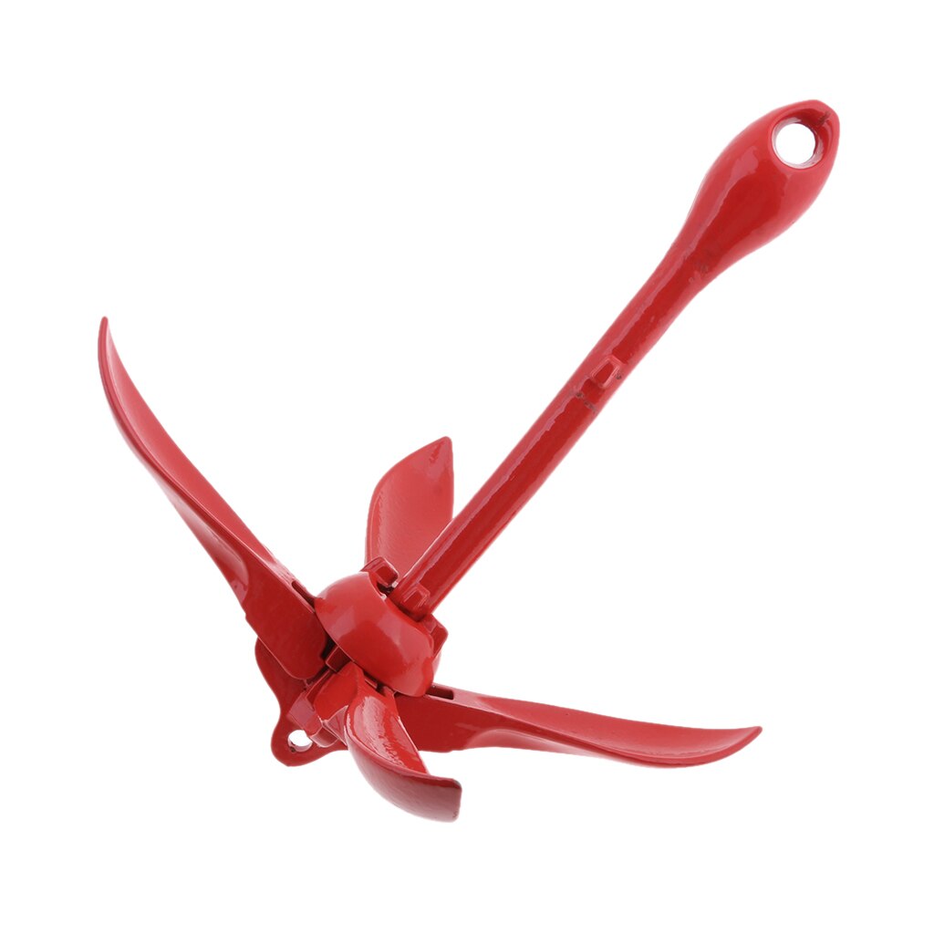 Red Folding Grapnel Boat Anchor System, Heavy Duty... – Grandado