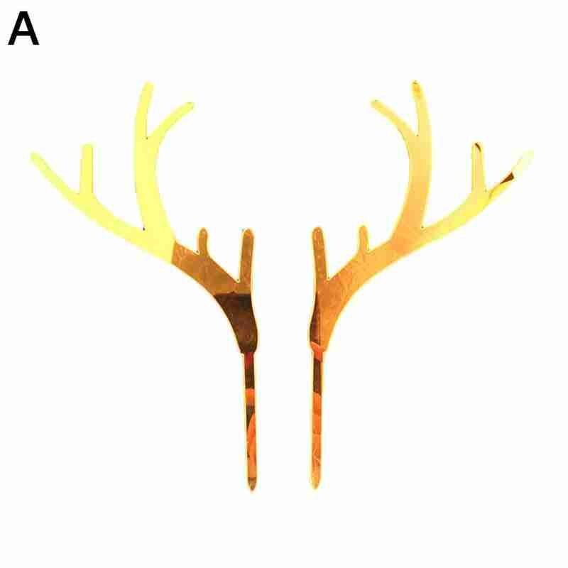 Golden Elk Antler Cake Topper Dessert Decoratie Vr... – Vicedeal