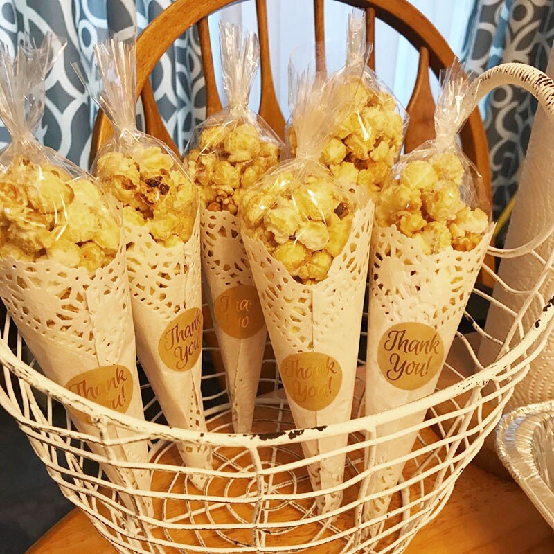 100pcs Wedding Sweet Clear Candy Cone Storage Bags... – Grandado