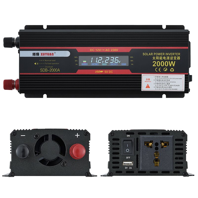 2000W Watt DC 12V to AC 220V Portable Car Power In... – Grandado