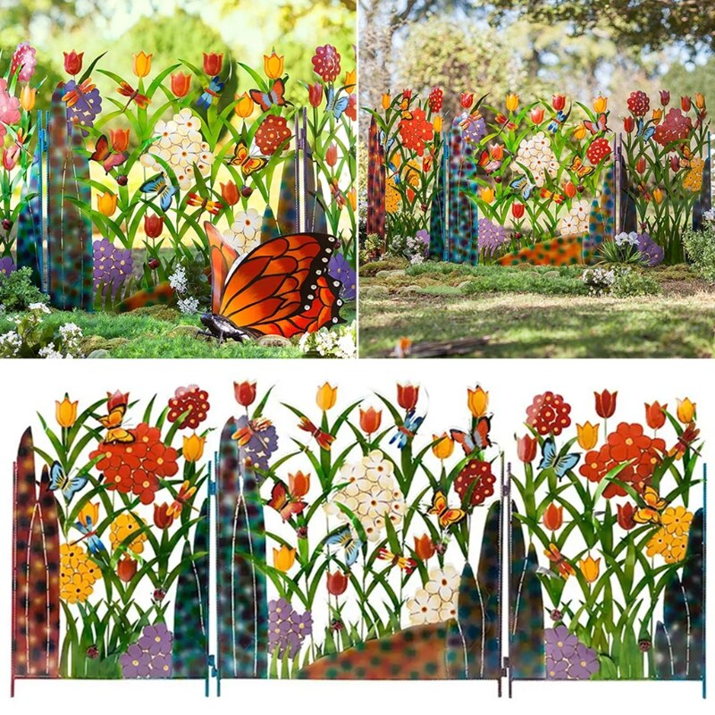 Courtyard Garden Iron Art Fence Flower Bed Garden ... – Grandado