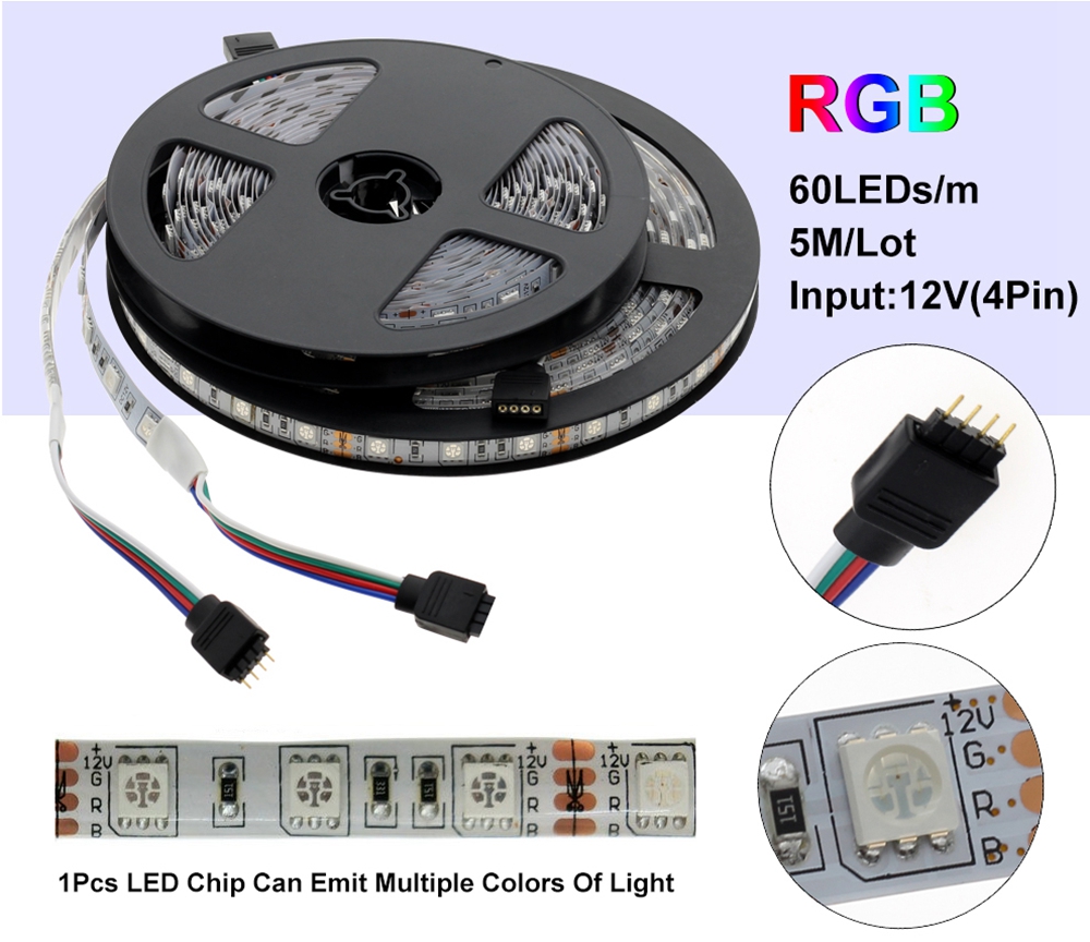 1M 2M 3M 5M 5050 LED Strip Light 60LED/Meter Input... – Grandado