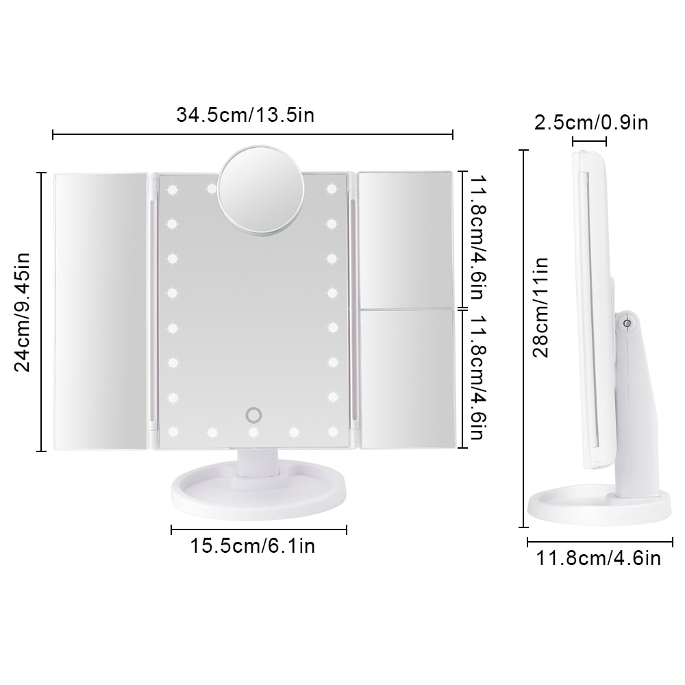Make-Up 22 Led Vanity Spiegel Met Verlichting 1X2X... – Grandado