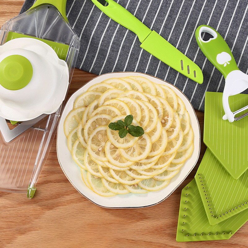 4 Blade Adjustable Mandoline Slicer Fruit V Slicer... – Grandado