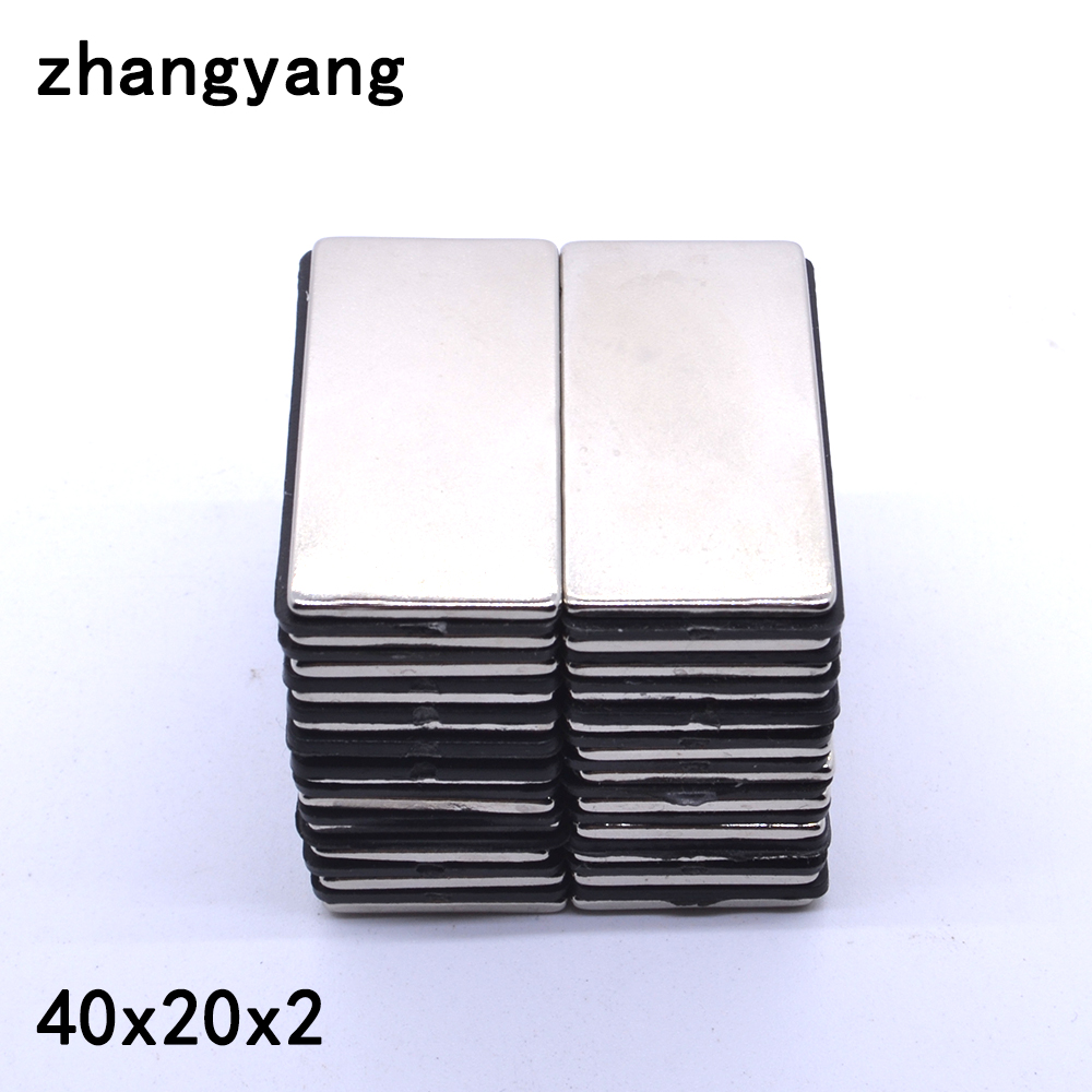 10 stücke 40mm x 20mm x 2mm Starke Neodym Magnet S... – Grandado