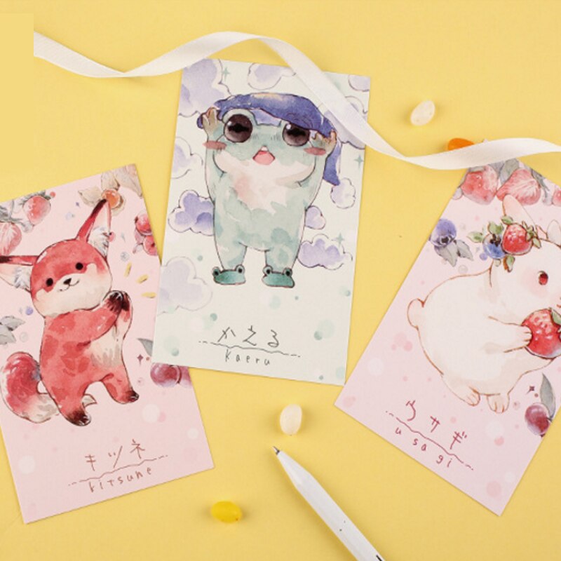 4packs/lot Cute Animals Rabbits Sleep Cats Cards P... – Grandado