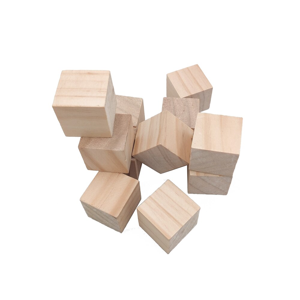 6pcs 30mm 1.18inch Natural Solid Cube Wooden Unfin... – Vicedeal