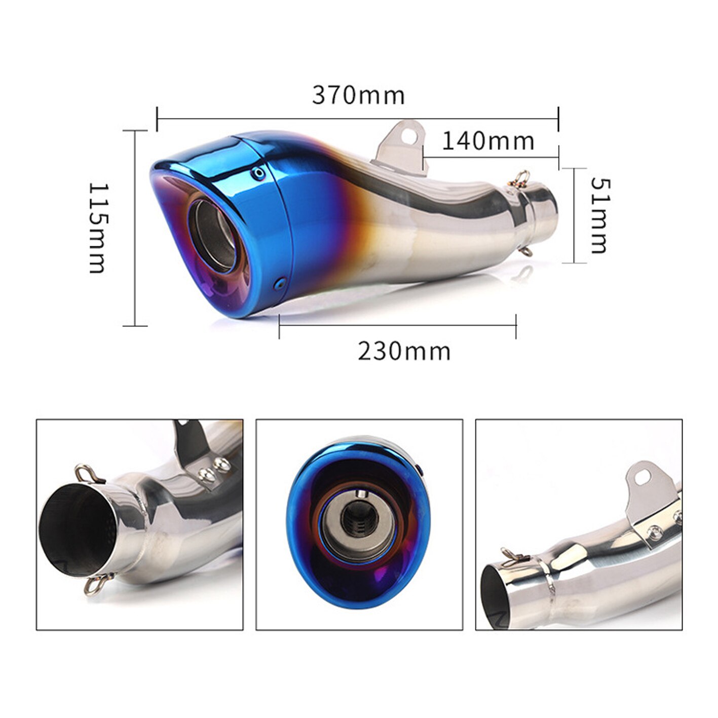 Universal motorcycle Muffler Escape LeoVinncee Exh... – Grandado