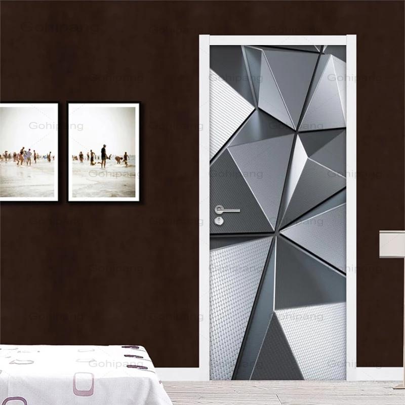 Abstract Geometric 3D Door Sticker Wallpaper Moder... – Vicedeal