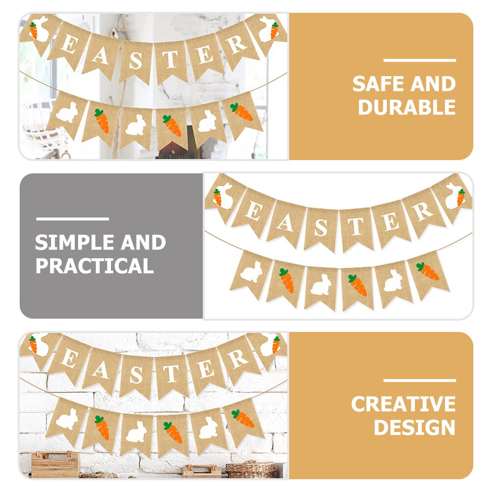 2pcs Easter Rabbit Banner Easter Hanging Banner De... – Grandado