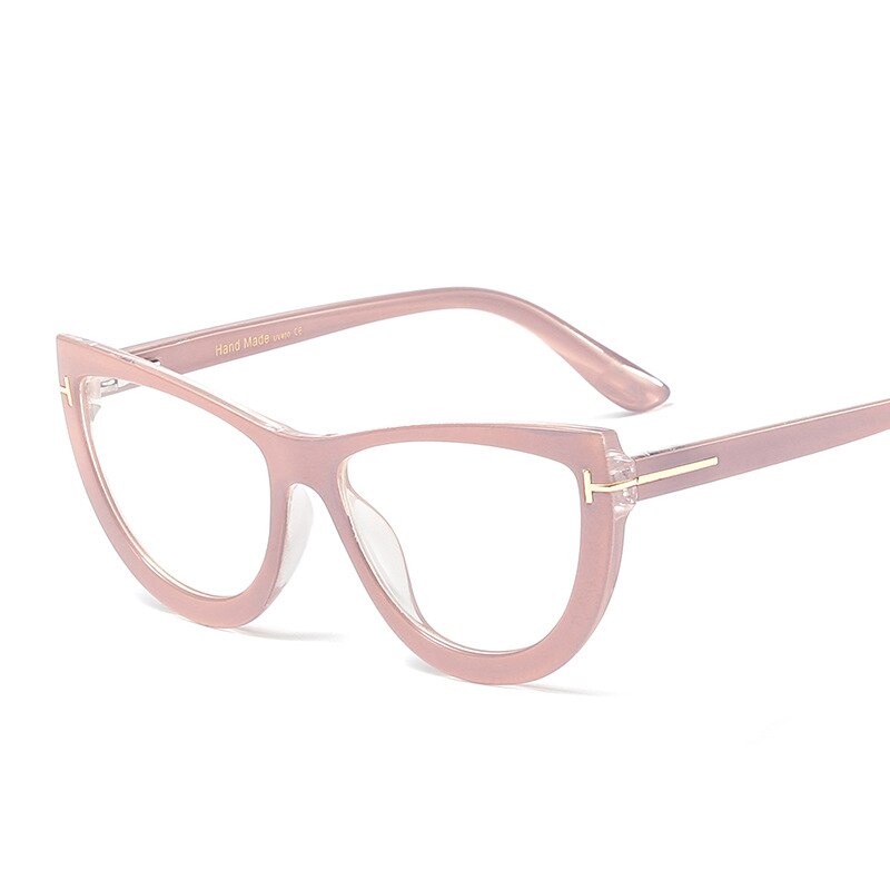 Vintage Oval Cat Eye Clear Glasses Women Transpare... – Grandado