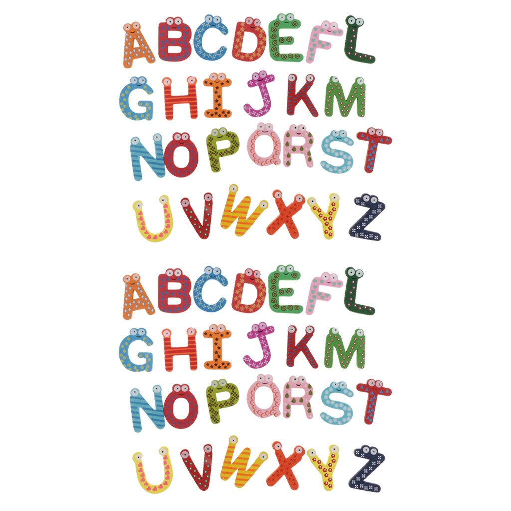 2 Sets 52 Pieces Wooden Alphabet Kids Preschool Le... – Vicedeal