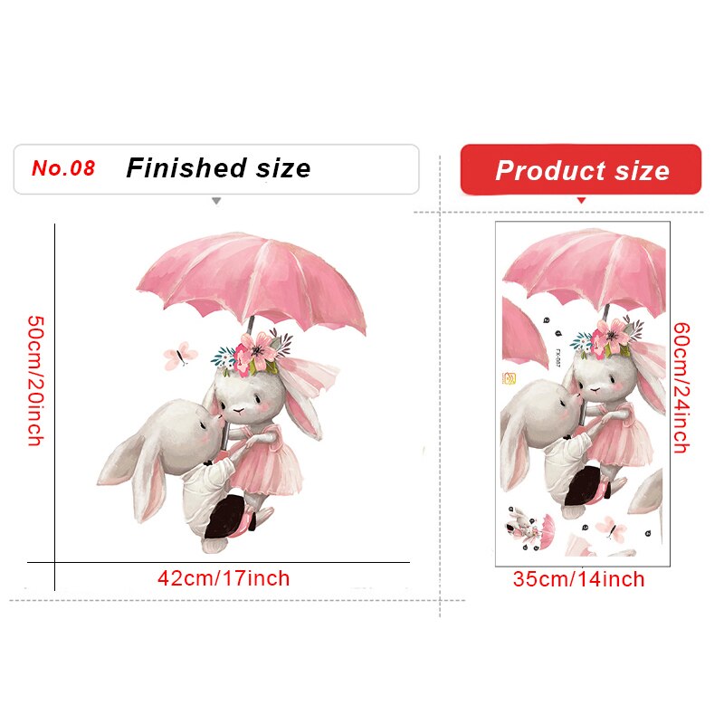 Cute Unicorn Rabbit Wall Stickers Kids room Nurser... – Vicedeal