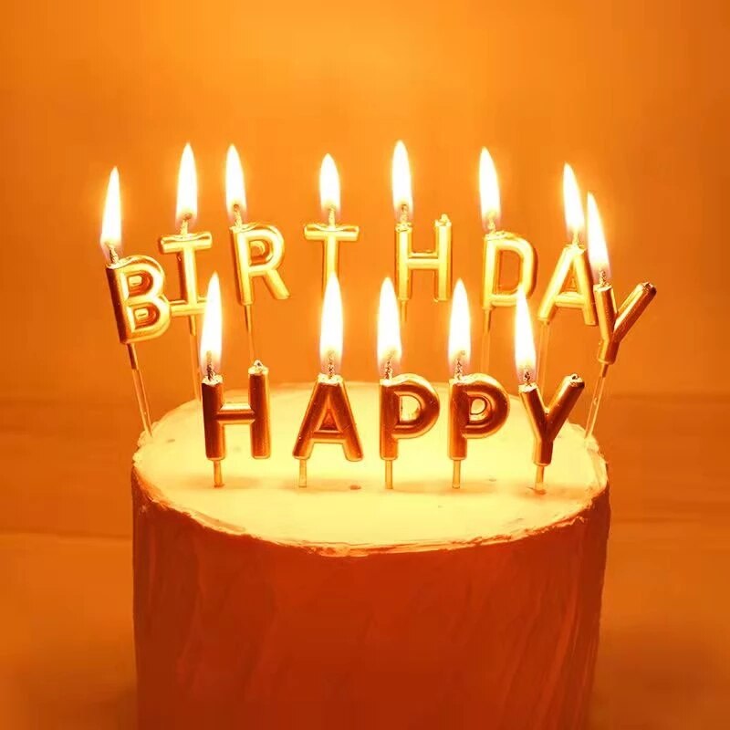 Goud Zilver Gelukkige Verjaardag Brief Cake Kaarse... – Grandado