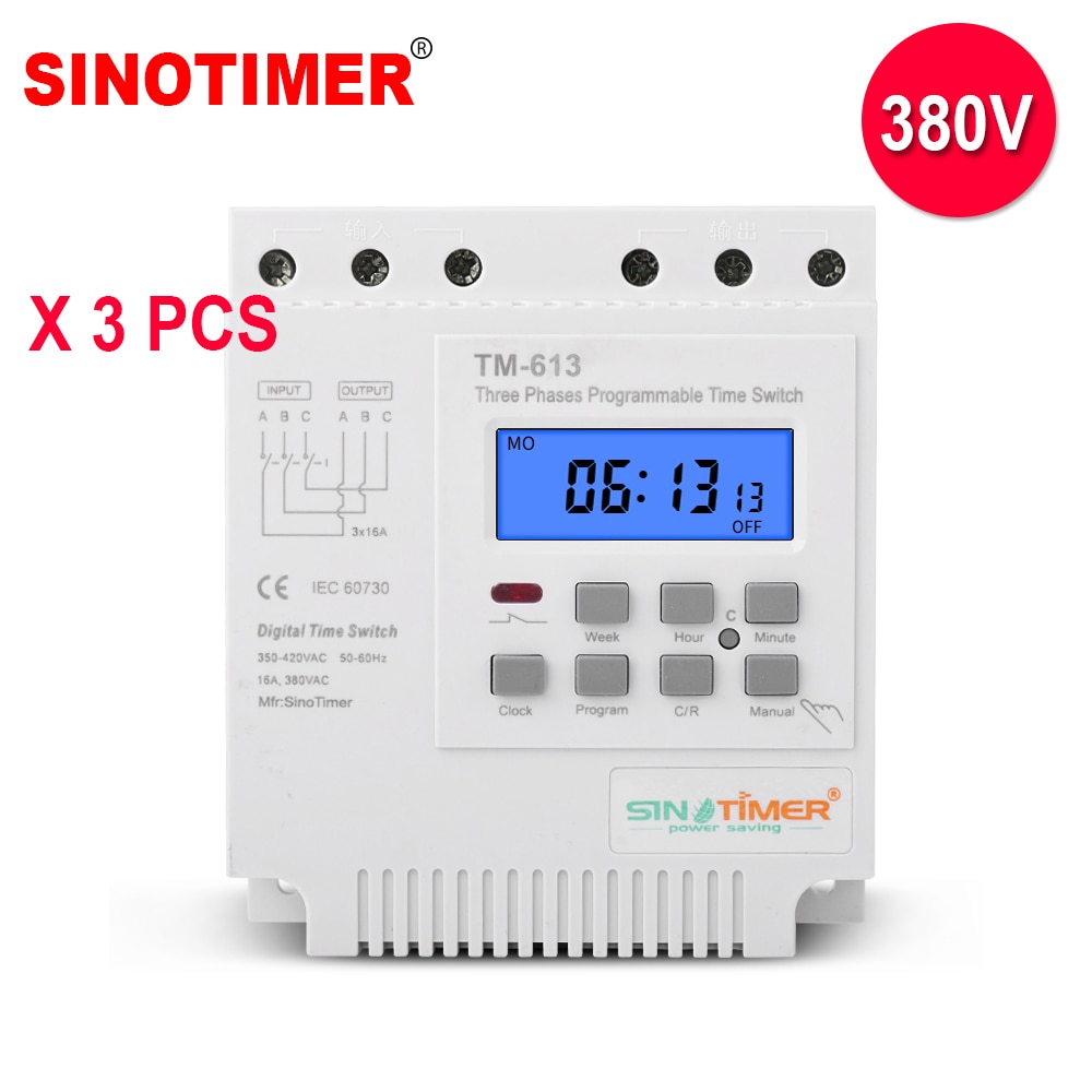 SINOTIMER 3 PCS Three phases 380v 415v 7 days prog... – Vicedeal