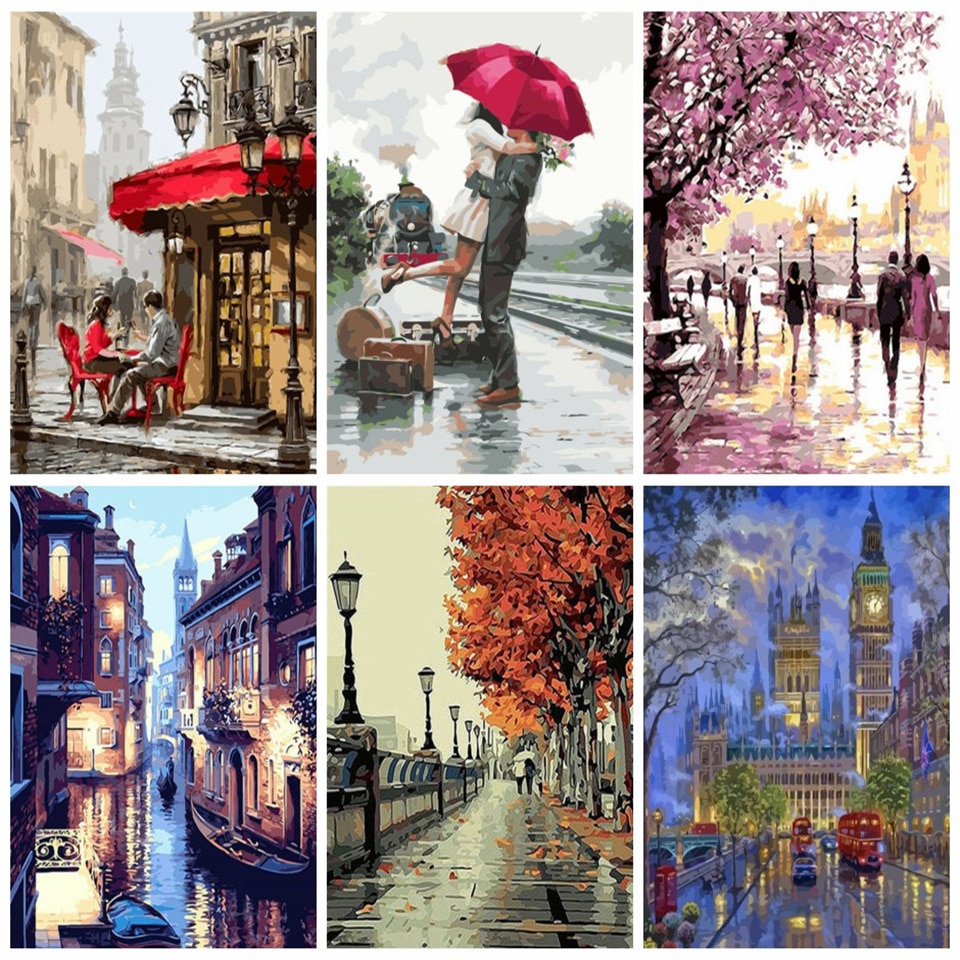 AZQSD Paint By Numbers For Adults Scenery Coloring... – Grandado