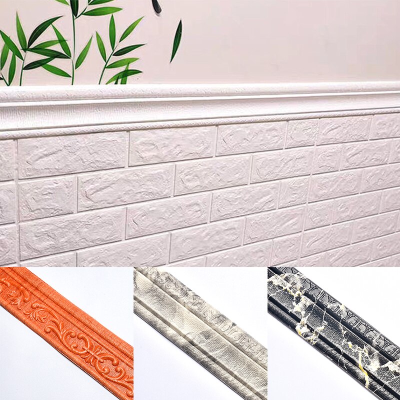 3D Embossing Skirting Line Self Sticky Foam Skirti... – Vicedeal
