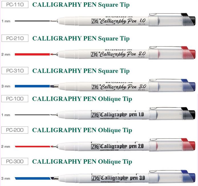 ZIG Kalligrafie Markers Kuretake Vierkante & Schui... – Grandado ZIG Kalligrafie Markers Kuretake Vierkante & Schui... – Grandado
