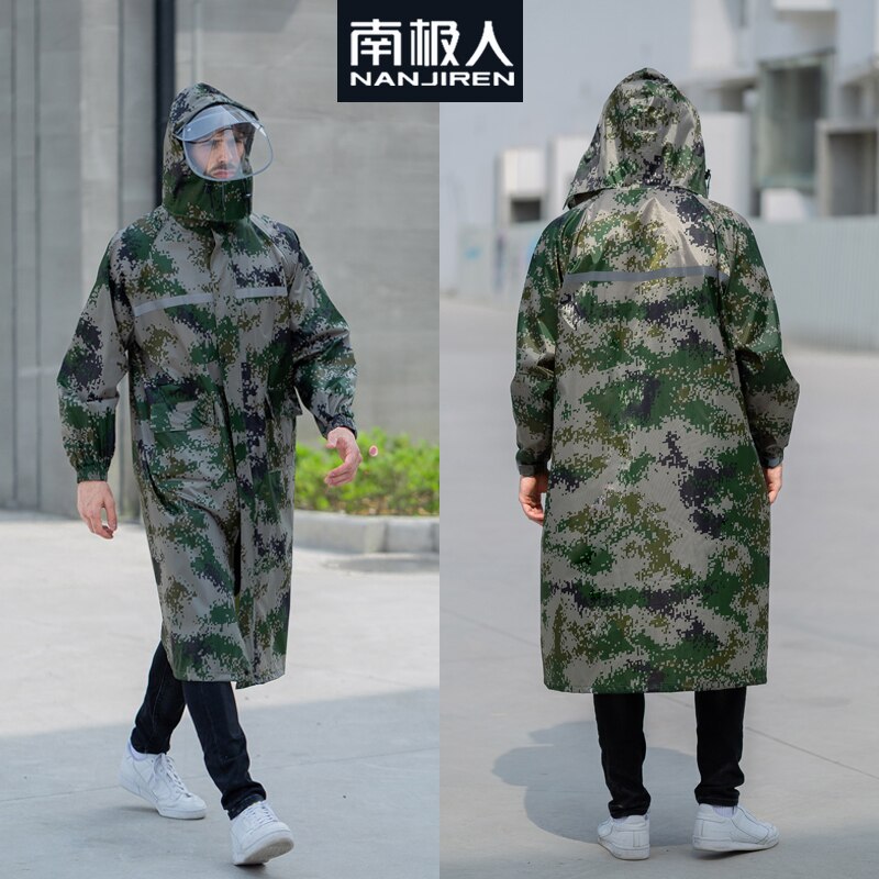 Camouflage Raincoat Portable Long Raincoat Camping... – Grandado