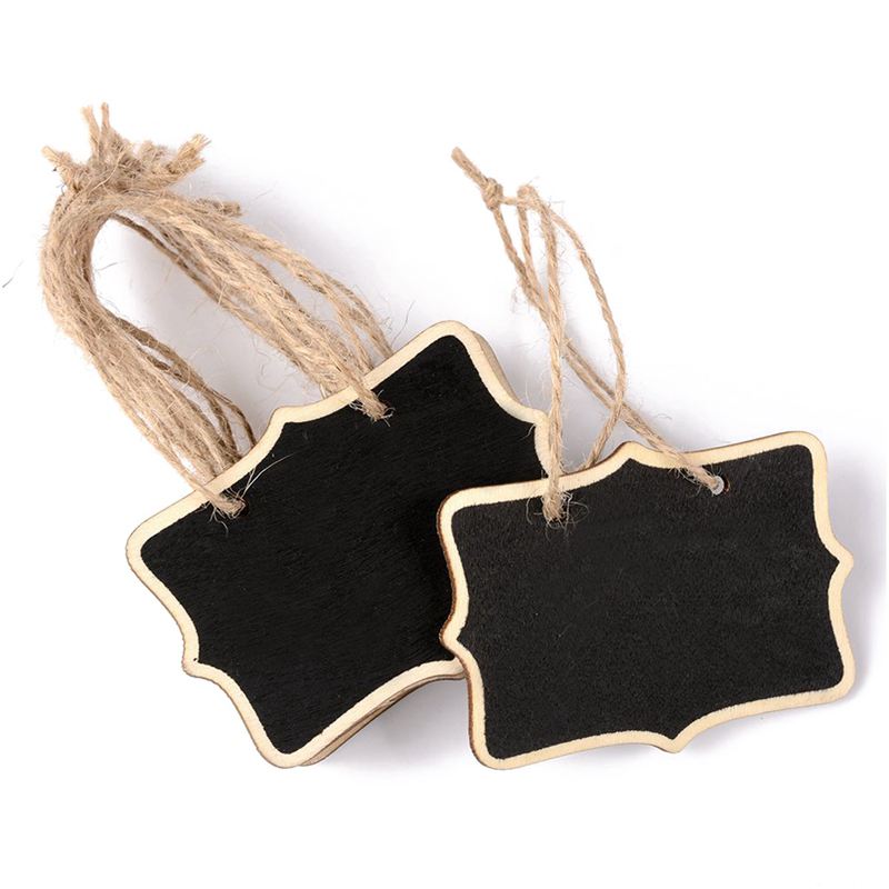 14x Mini Chalkboards Signs Hanging BlackBoard Rect... – Grandado