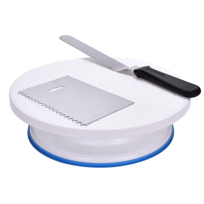 cake turntable baking tools spatula plastic manual... – Vicedeal