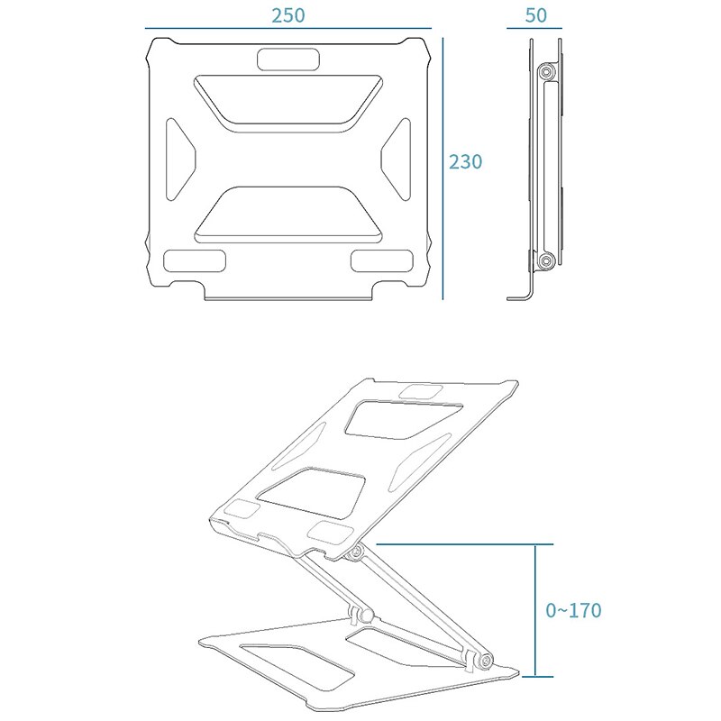 Einstellbare Aluminium Ergonomische Laptop Tablett Doppel-Schicht ...