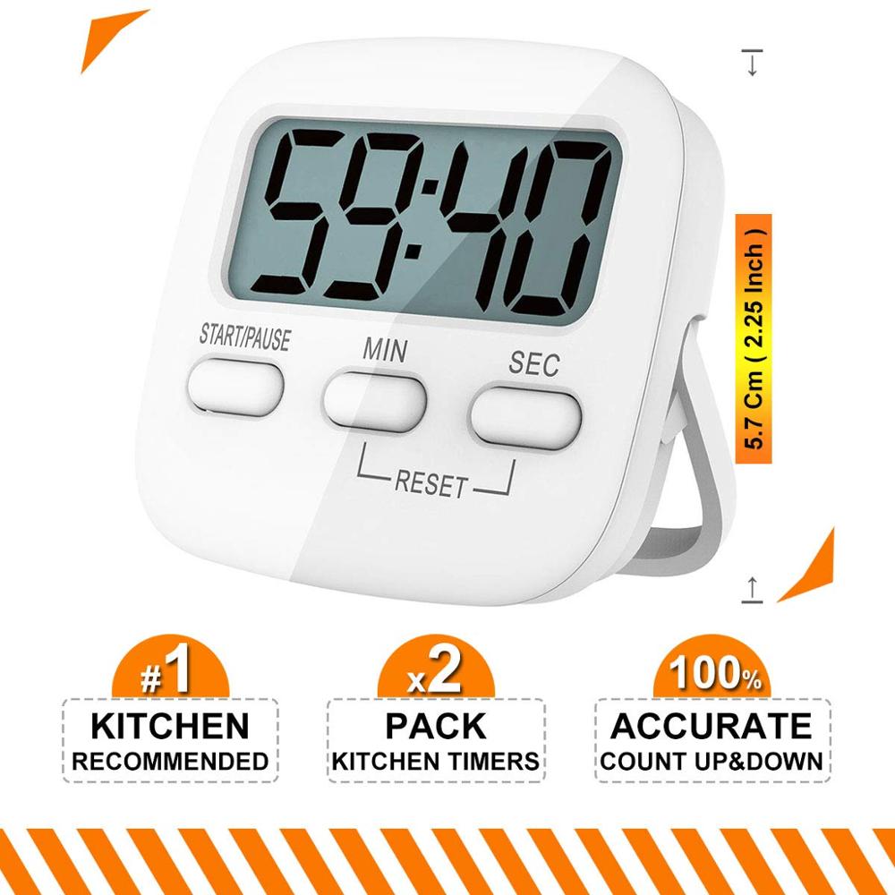 2 Pack Digital Kitchen Timer Magnetic Countdown St Grandado