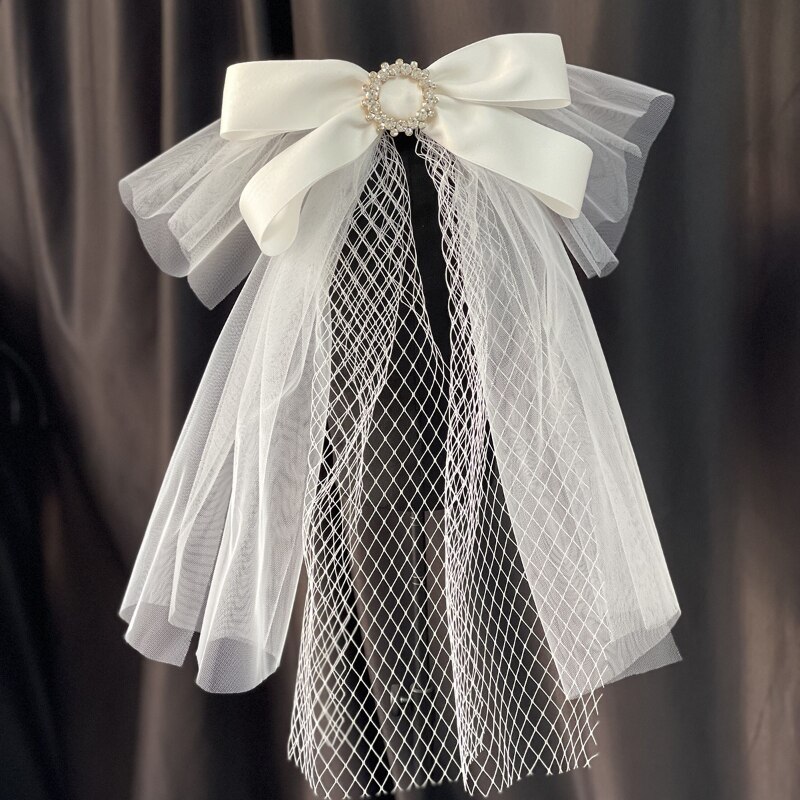 Wedding accessories short simple white diamond wed... – Grandado