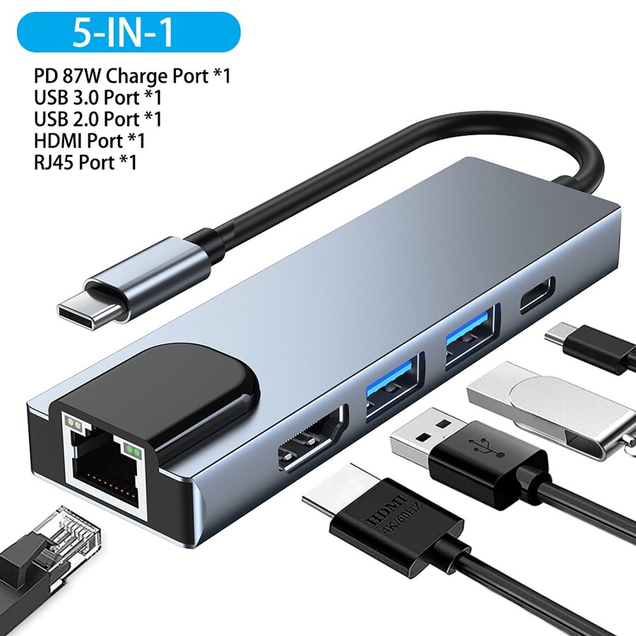Usb C Hub Naar Hdmi 4K Thunderbolt 3 Dock Station ... – Vicedeal
