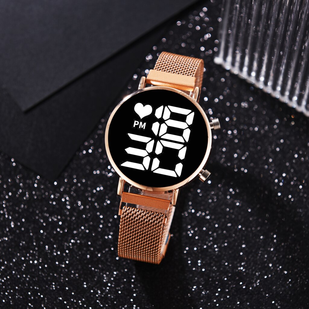 Luxury Digital Magnet Watches For Women Rose Gold ... – Grandado