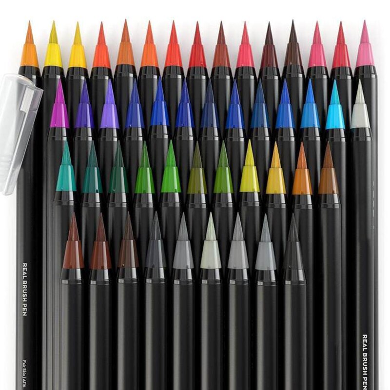 Set of 20 Real Brush Pens Water Coloring Brush Pen... – Vicedeal