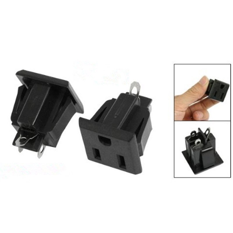 10 Pcs Panel Mount US 3 Pins Power Socket Plug Bla... – Vicedeal