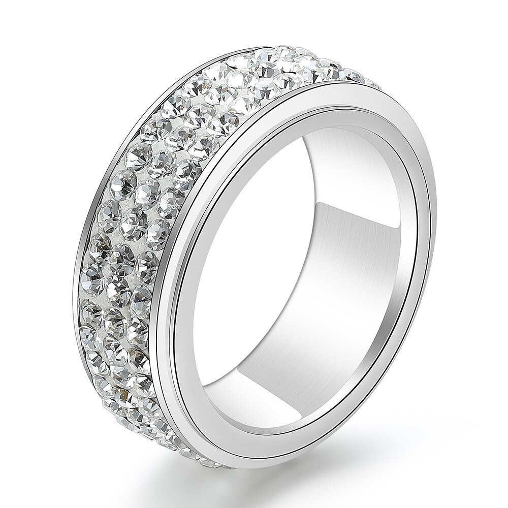 Unique White Gold Filled Wedding Rings With Clear ... – Grandado