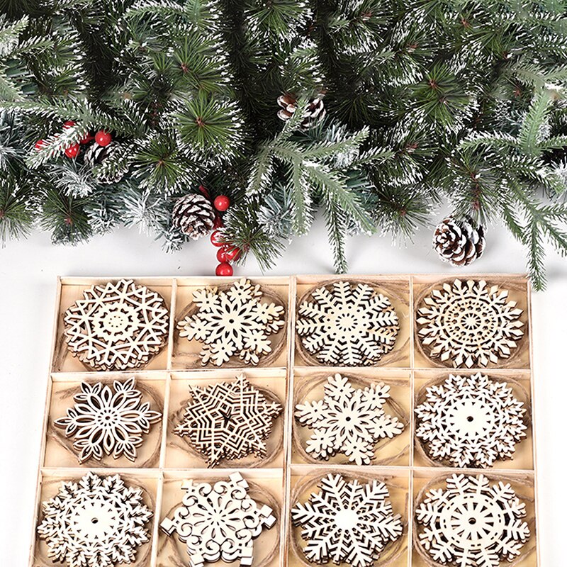 DIY Wood Snowflake Ornaments Wooden Chips Christma... – Grandado