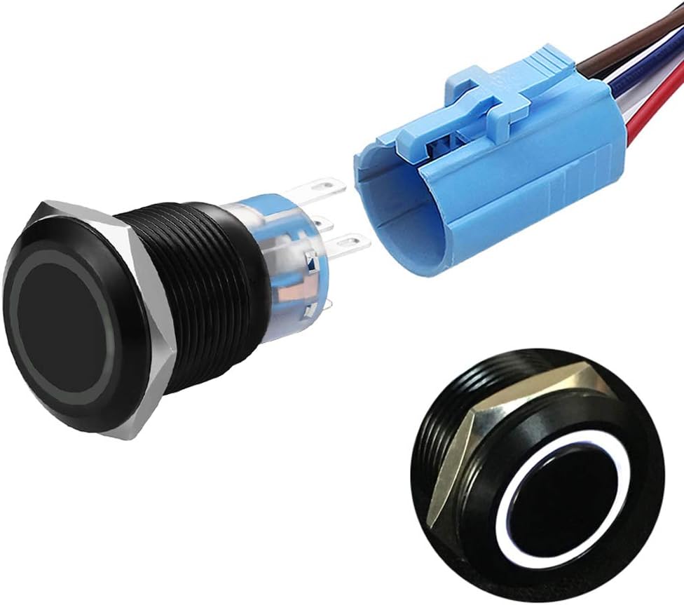 2pcs 12mm Latching Push Button Switch Black Shell ... – Vicedeal