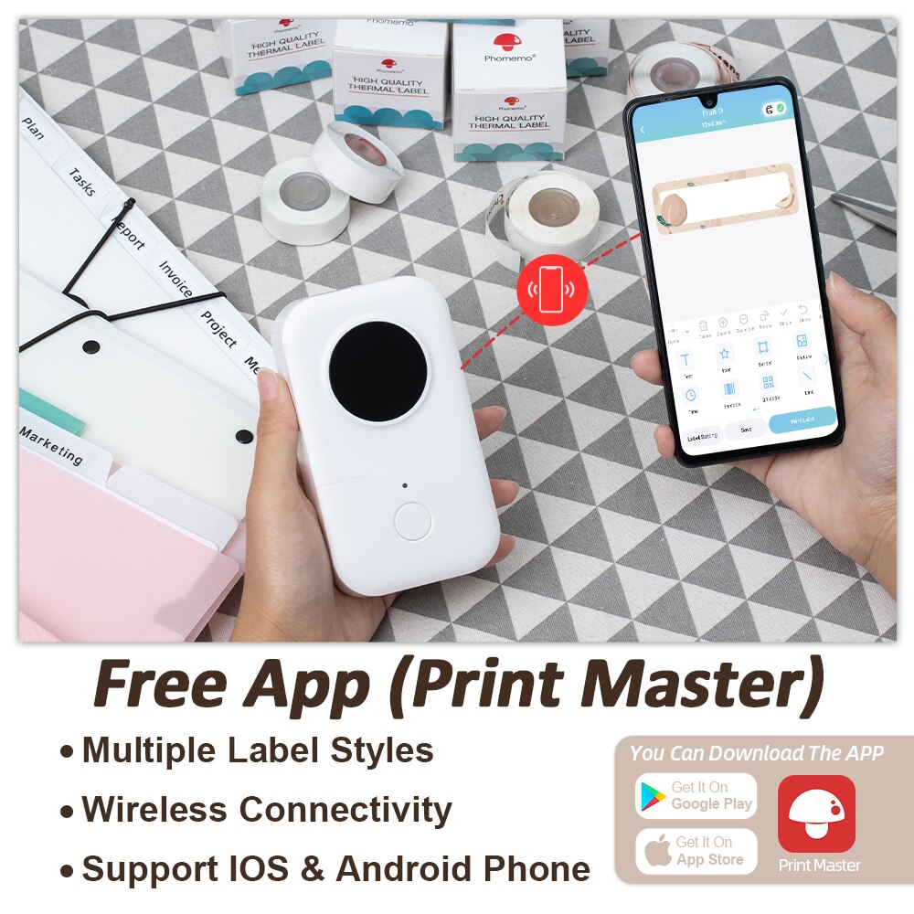 Phomemo D30 Draadloze Pocket Label Maker Gratis Ap... – Grandado