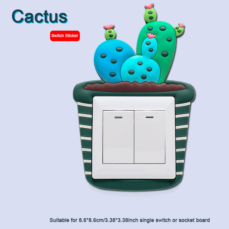 Luminous cartoon cactus switch stickers switch cov... – Grandado
